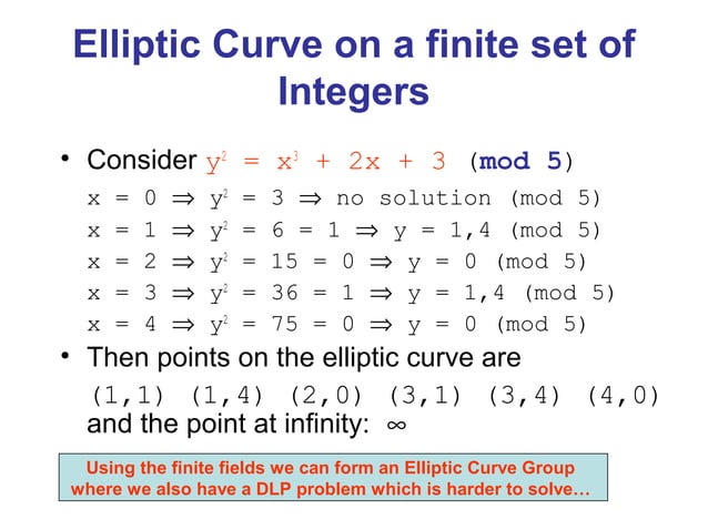 Elliptical curve cryptography | PPT