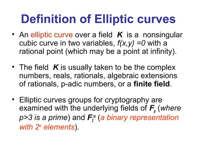 Elliptical curve cryptography | PPT