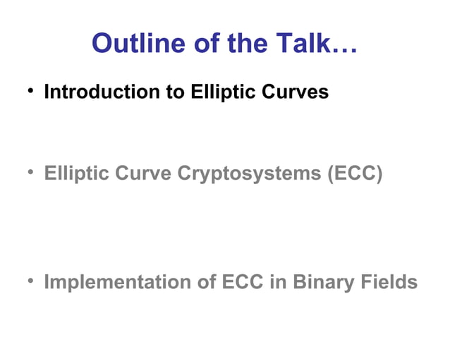 Elliptical curve cryptography | PPT