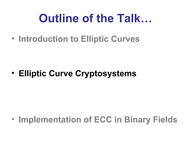 Elliptical curve cryptography | PPT