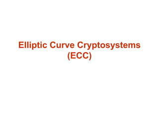 Elliptical curve cryptography | PPT