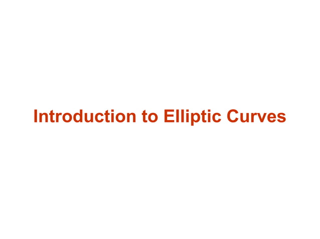 Elliptical curve cryptography | PPT