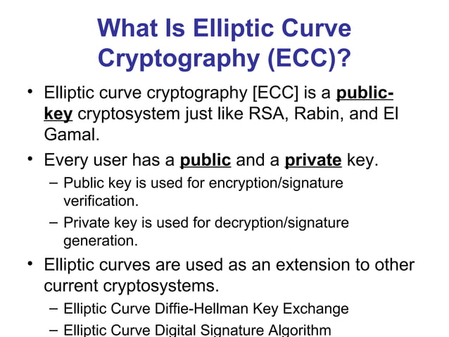 Elliptical curve cryptography | PPT