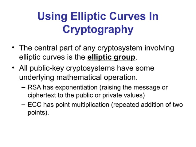 Elliptical curve cryptography | PPT