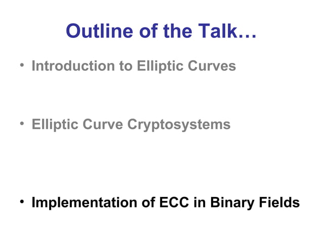 Elliptical curve cryptography | PPT