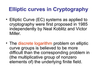 Elliptical curve cryptography | PPT