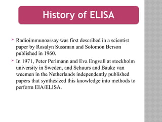 Enzyme linked immunosorbent assay (ELISA) | PPTX
