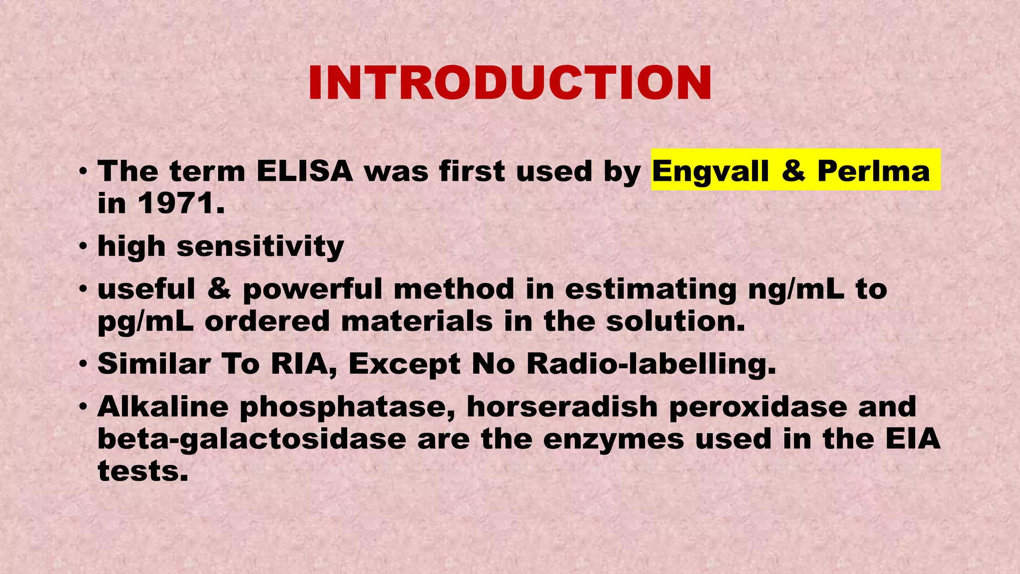 ELISA (enzyme-linked immuno sorbent assay) by Pranzly.ppt