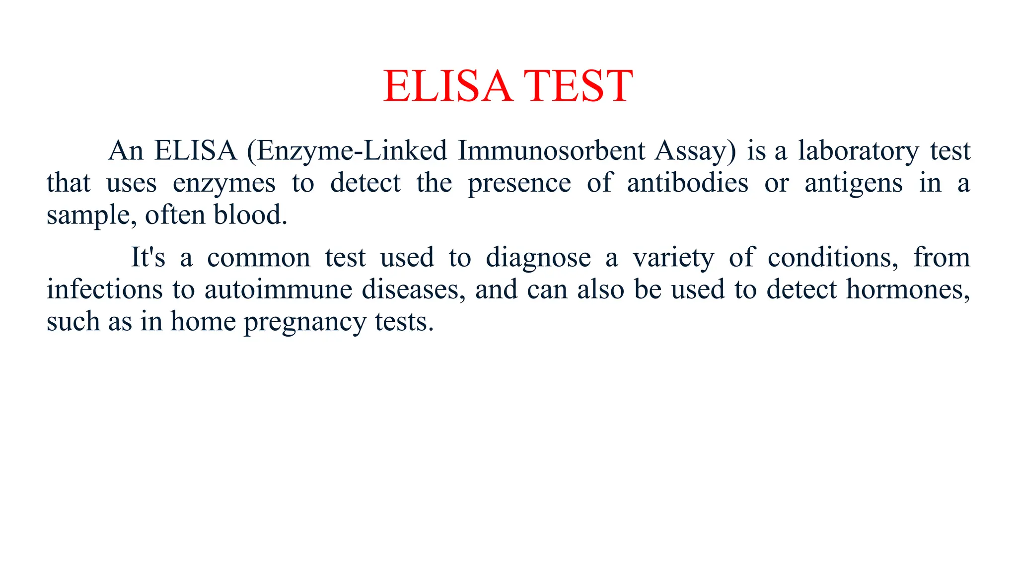 ELISA.pptx about the test elisa its working and its fx | PPTX