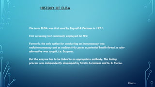 ELISA(Enzyme linked immunosorbent assay) | PPTX