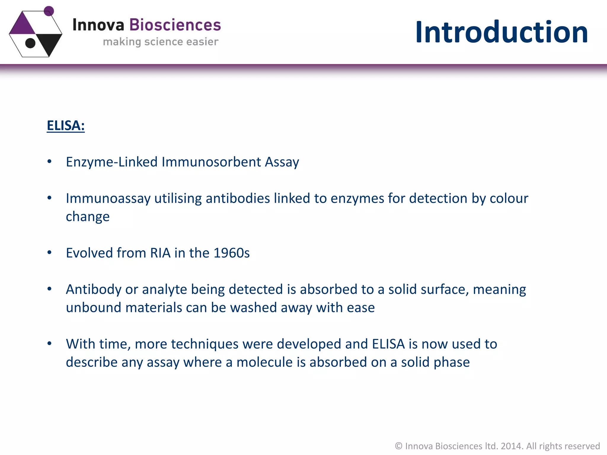 Elisa An Introduction To The Basic Principles And Assay Formats