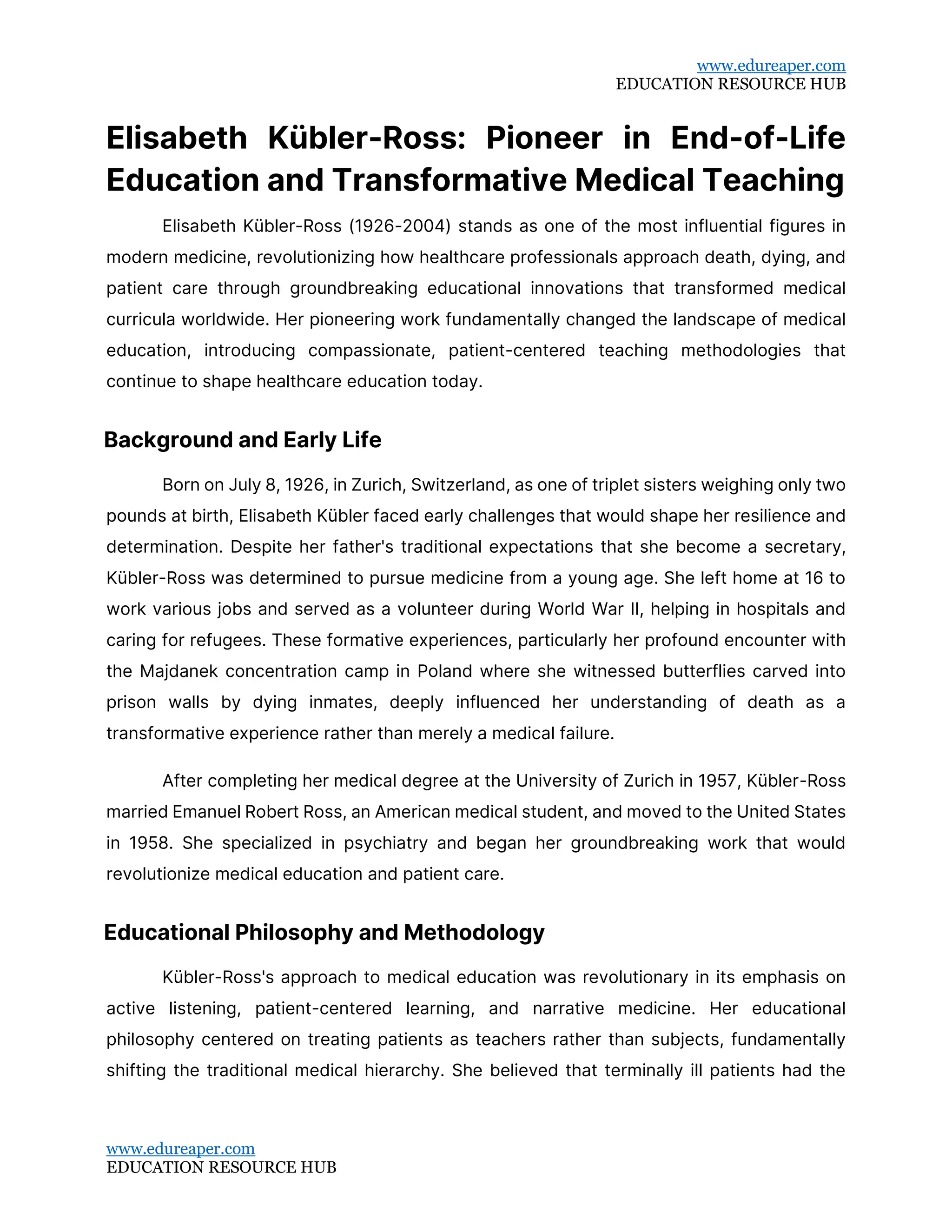 Elisabeth Kübler Ross: The Development of Five Stages of Grief | PDF