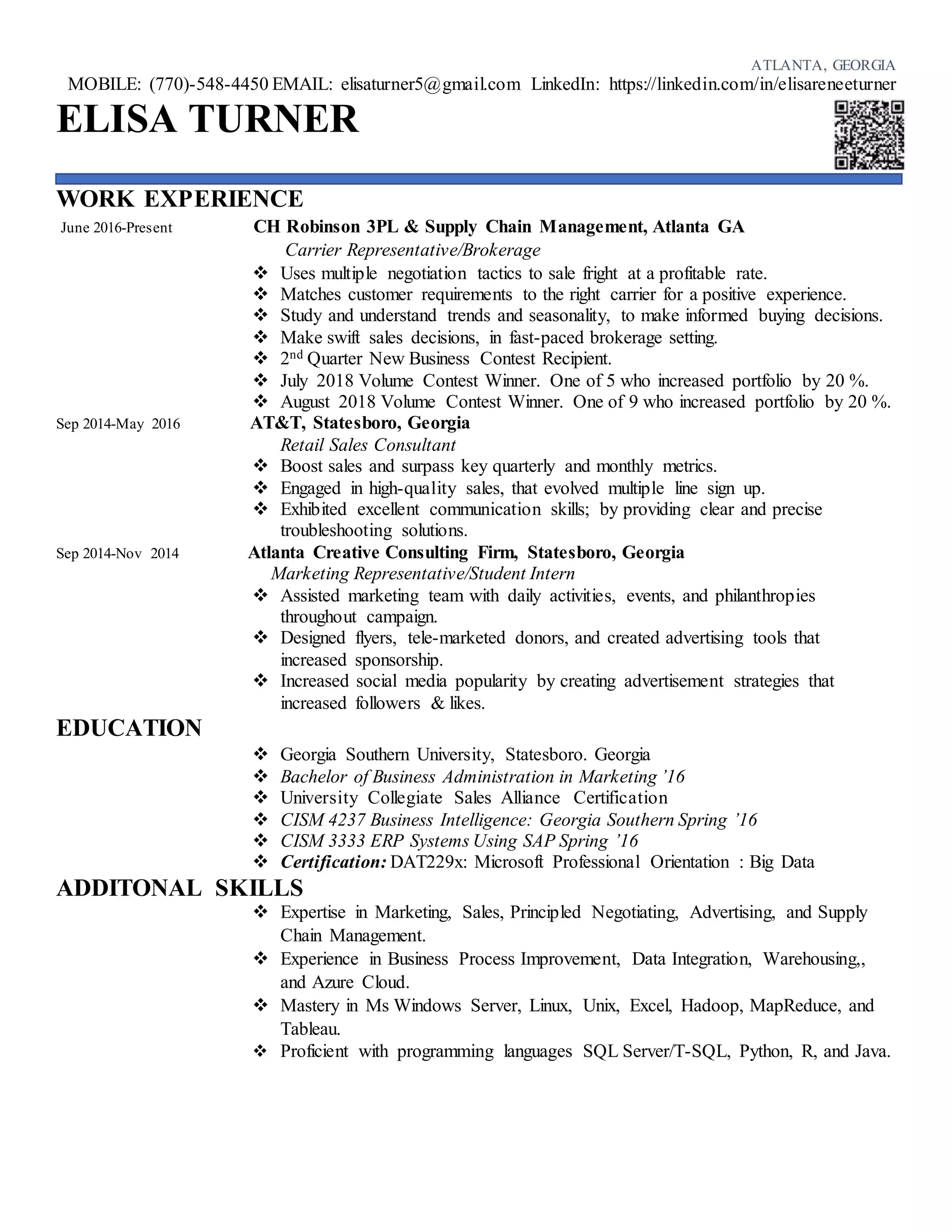 Elisa turner resume 8.30.18