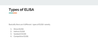 ELISA Types & Procedure | PPT