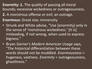 Elit 48 c class 13 enormous vs enormity exam 1 | PPTX | Poetry | Books ...