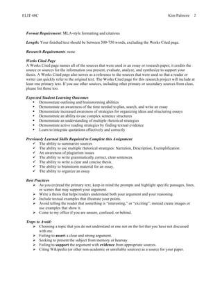 Elit 48 c essay #2 howl | PDF