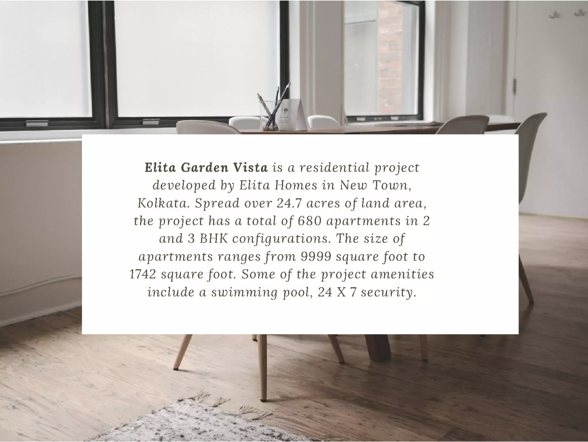 Elita Garden Vista New Town | PDF