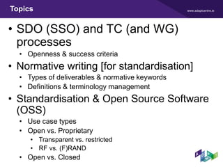 Elite S summer school 2020 - Standardisation training by David Filip | PPTX