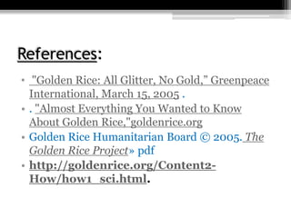 Elite crop (golden rice) | PPTX