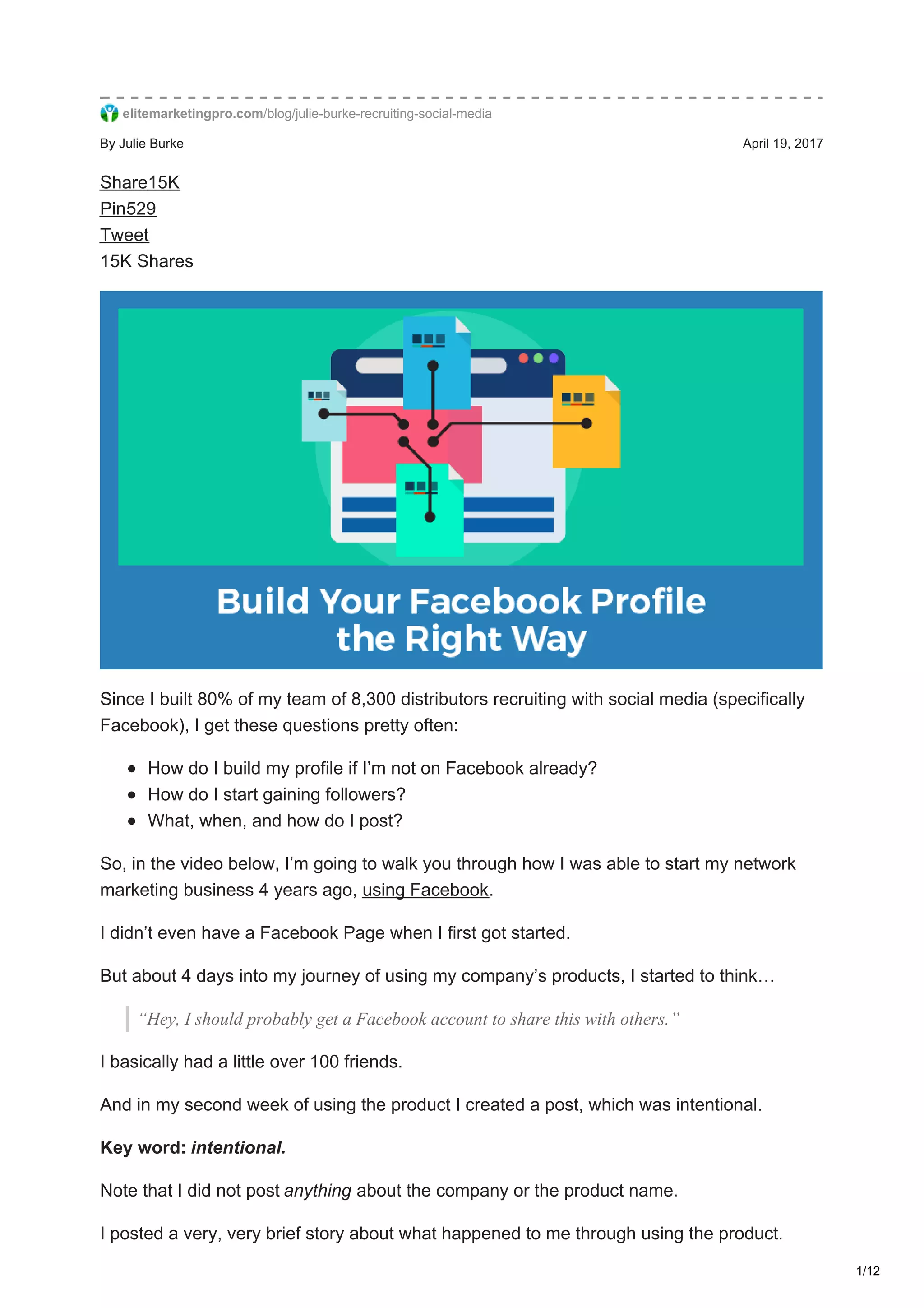 Julie Burke’s Top Six Tips for Recruiting with Social Media Using Facebook | PDF