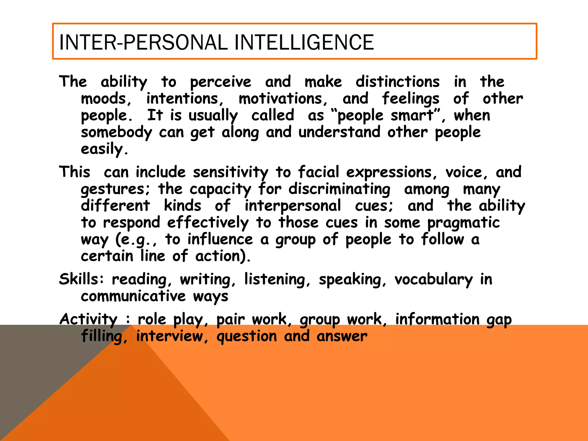 Multiple Intelligence in Communicative Language Teaching | PDF