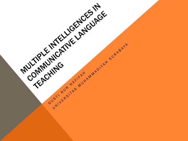 Multiple Intelligence in Communicative Language Teaching | PDF