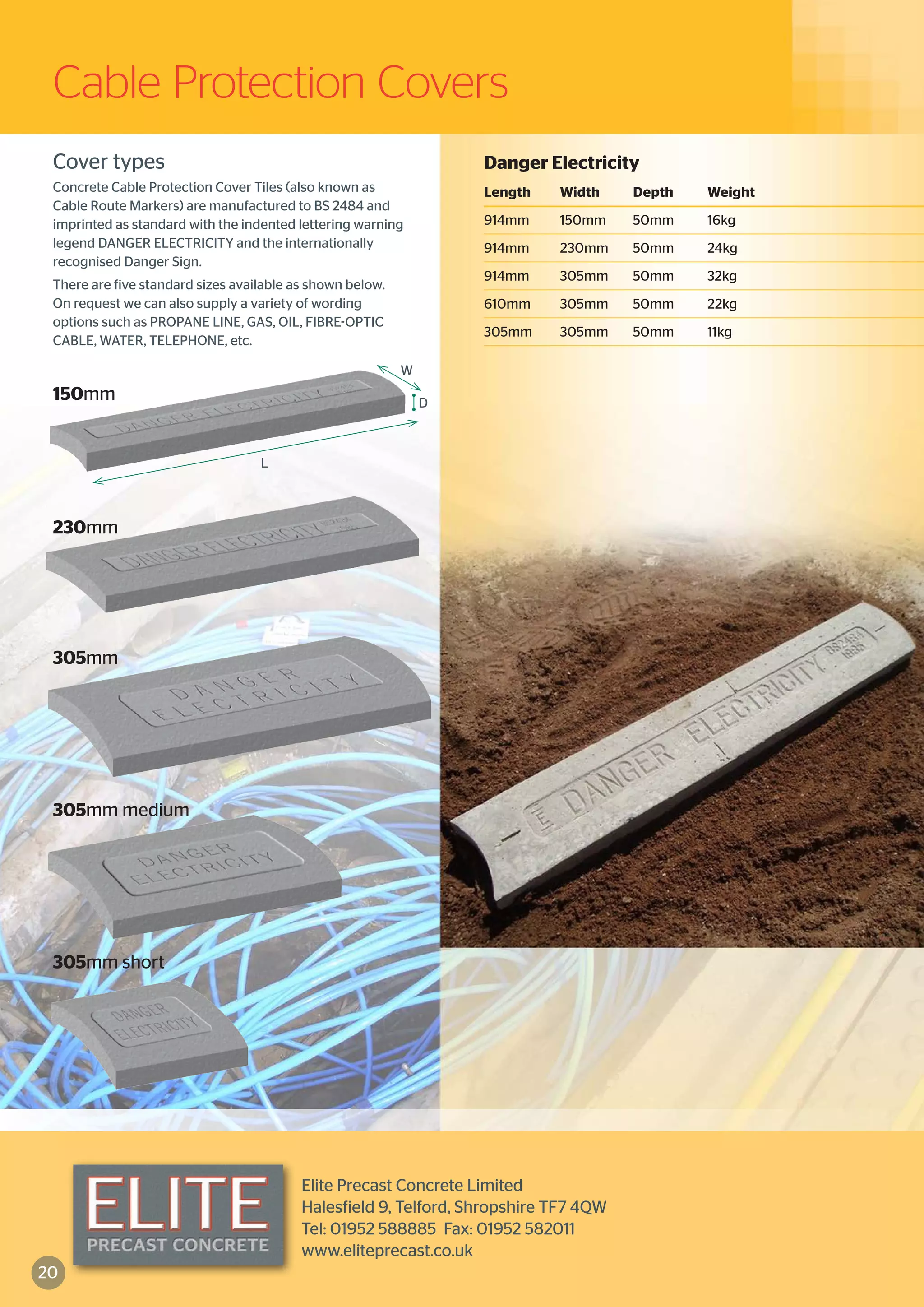 Elite - Underground Concrete Cable Protection & Cable Troughs | PDF