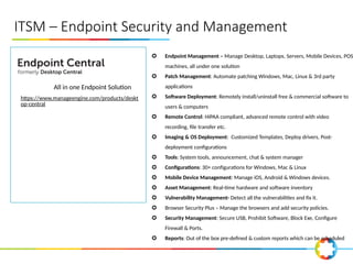 Elitser Offerings for the Manage Engine with all the offering | PPTX
