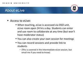 Elluminate training introduction | PPT