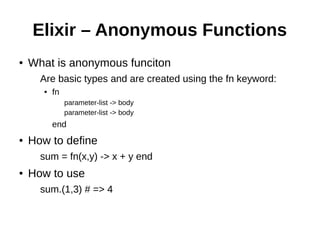 Elixir basics | PPT