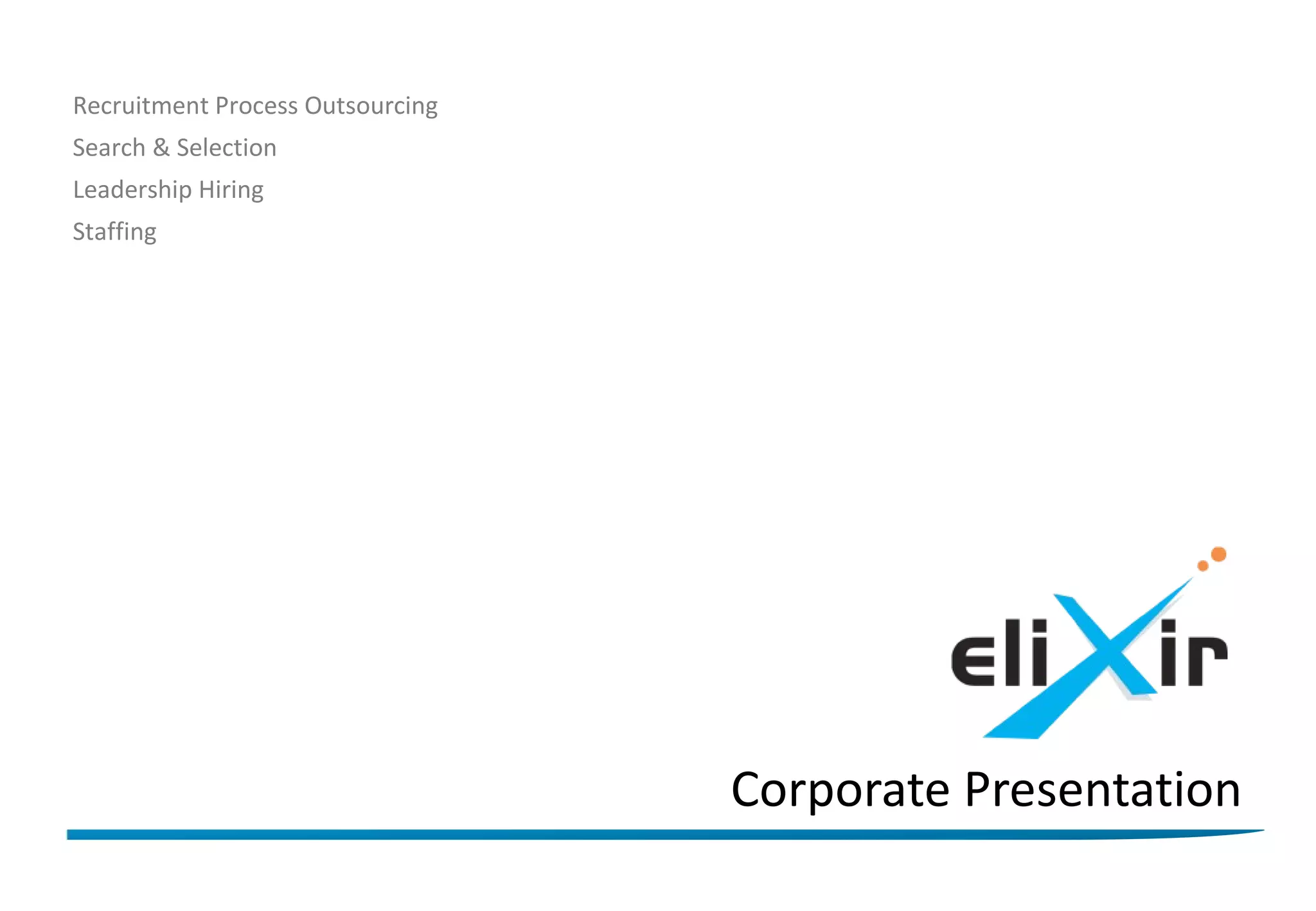 Elixir Consulting Profile | PPT