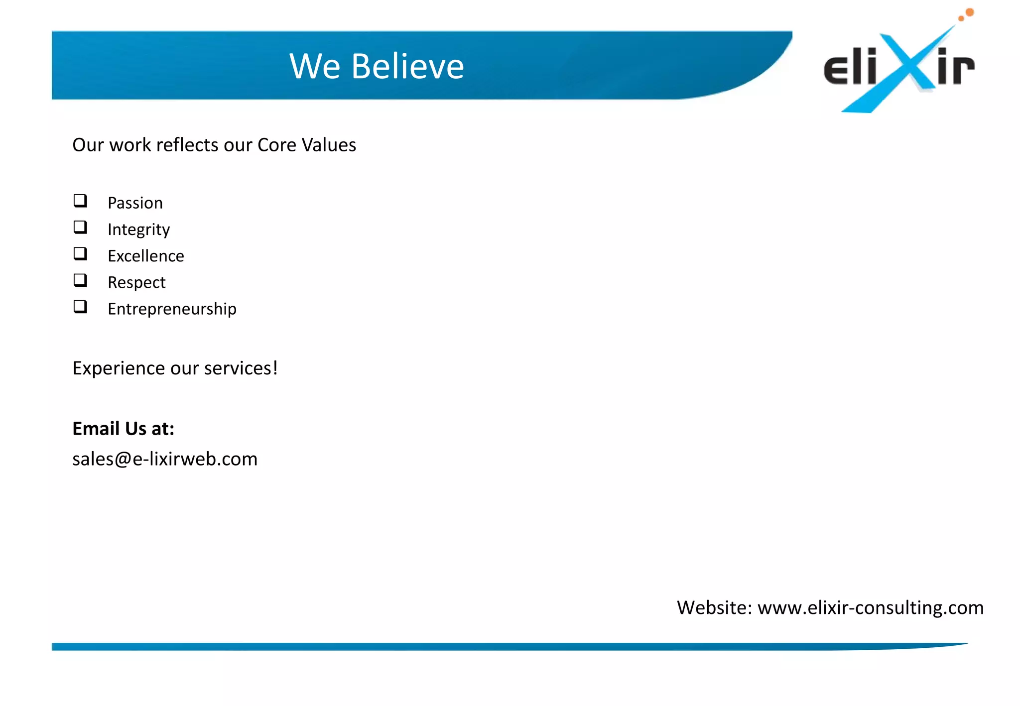 Elixir Consulting Profile | PPT