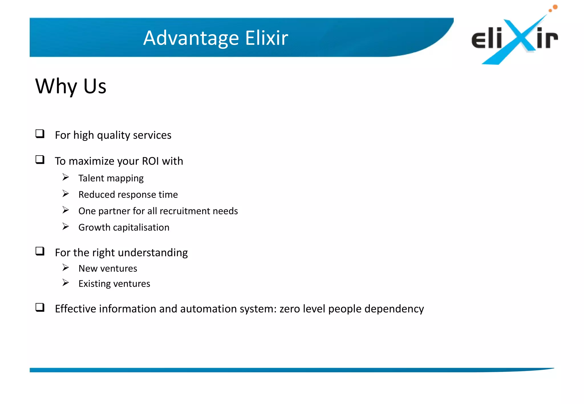 Elixir Consulting Profile | PPT
