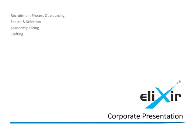 Elixir Consulting Profile | PPT