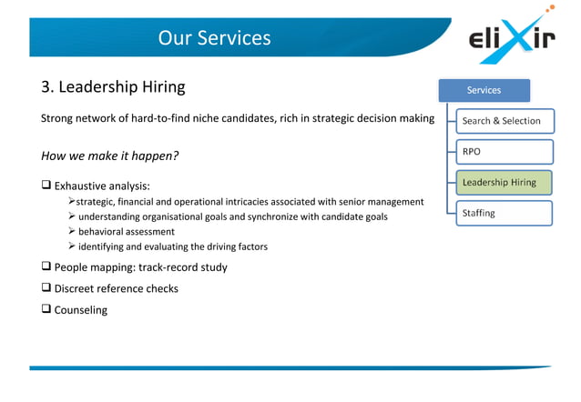 Elixir Consulting Profile | PPT