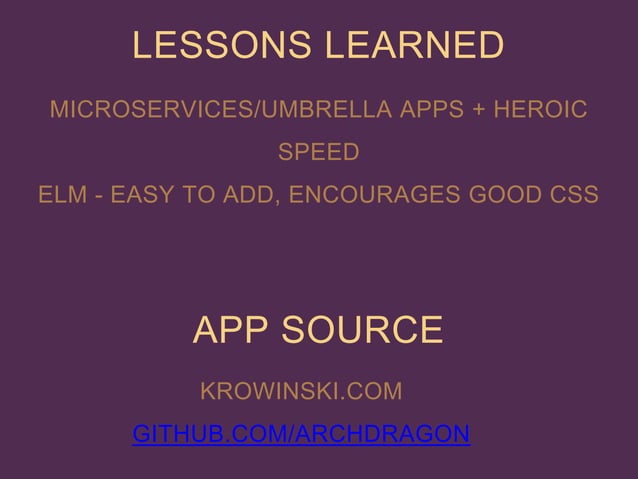 Elixir experiments presentation | PPTX | Programming Languages | Computing
