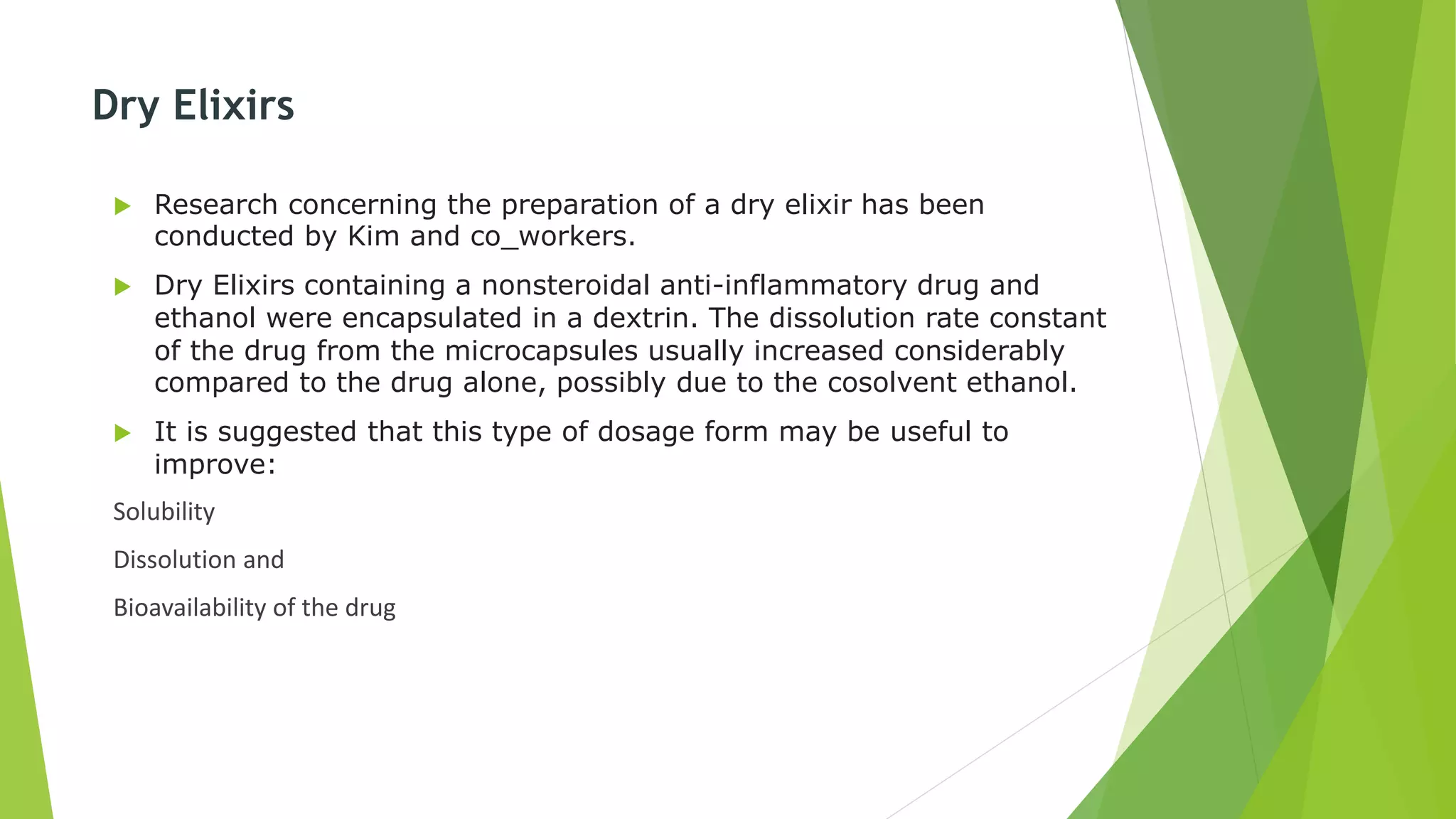 Pharmaceutical Elixirs | PPTX | Alcoholic Beverages | Food & Drink