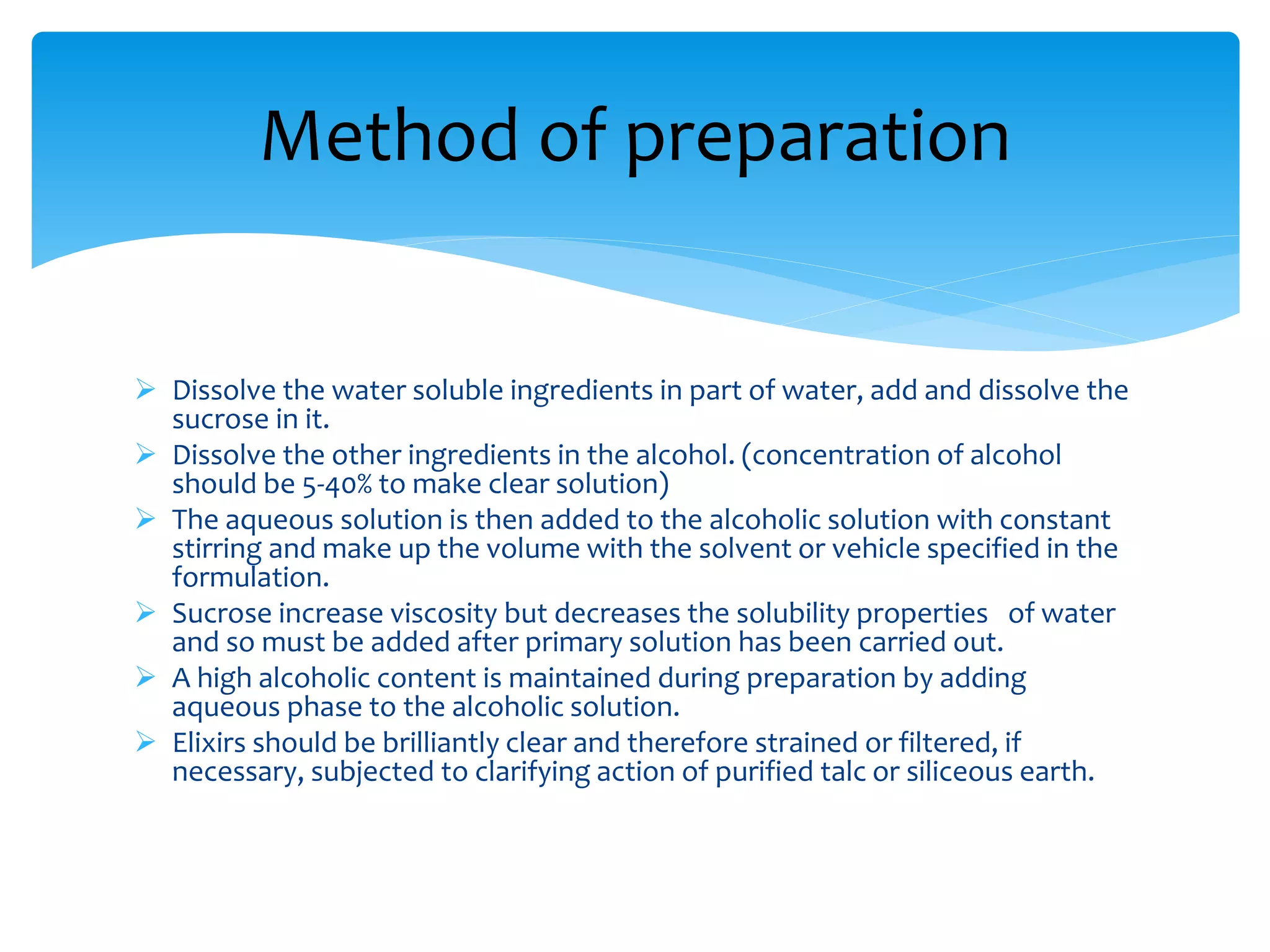 Elixirs | PPTX | Alcoholic Beverages | Food & Drink
