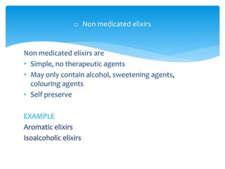 Elixirs | PPTX | Alcoholic Beverages | Food & Drink