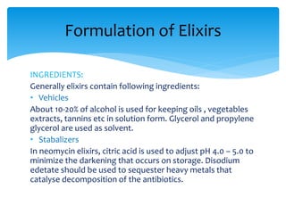Elixirs | PPTX | Alcoholic Beverages | Food & Drink