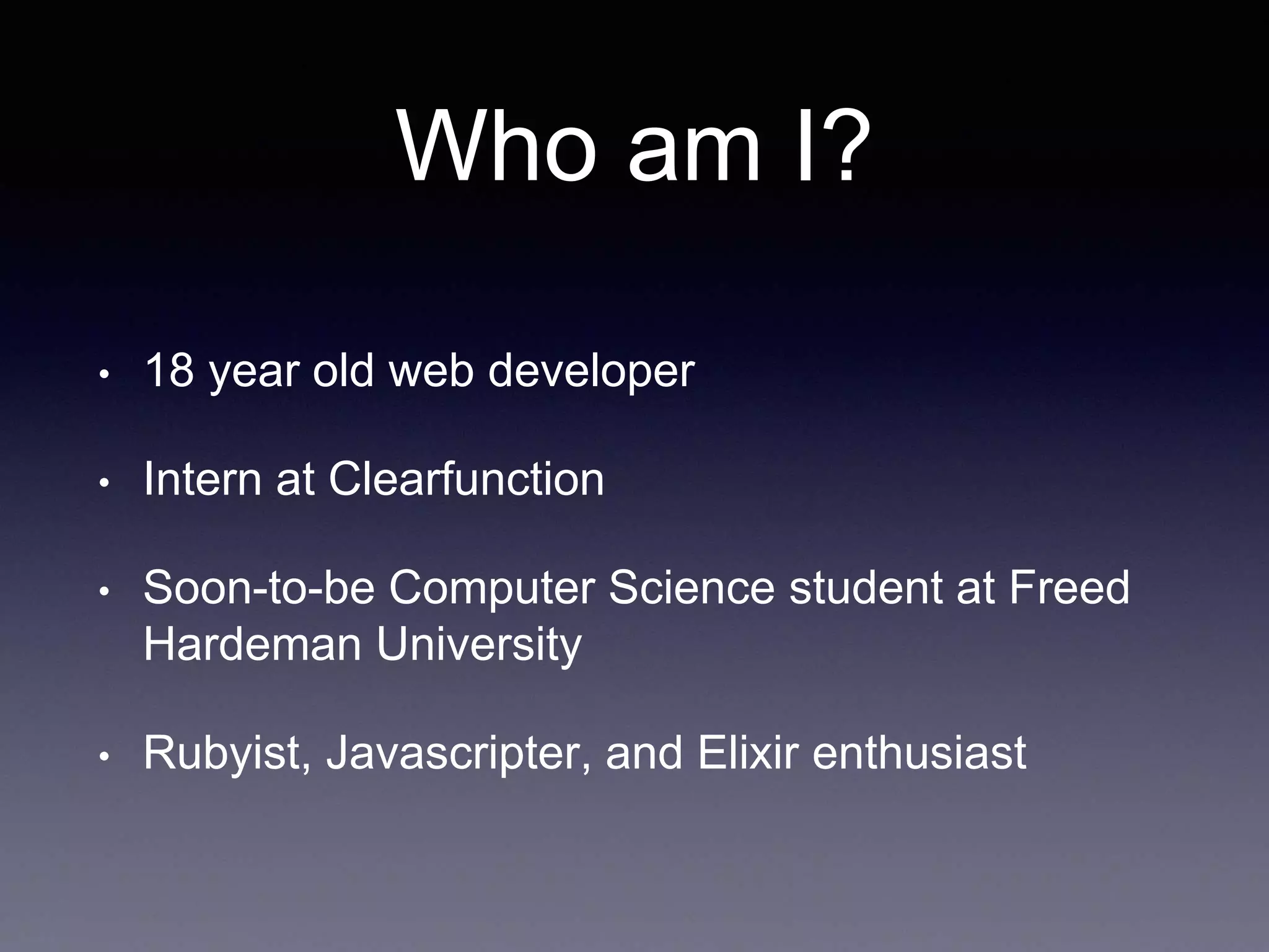 Introduction to Elixir | PPTX | Programming Languages | Computing