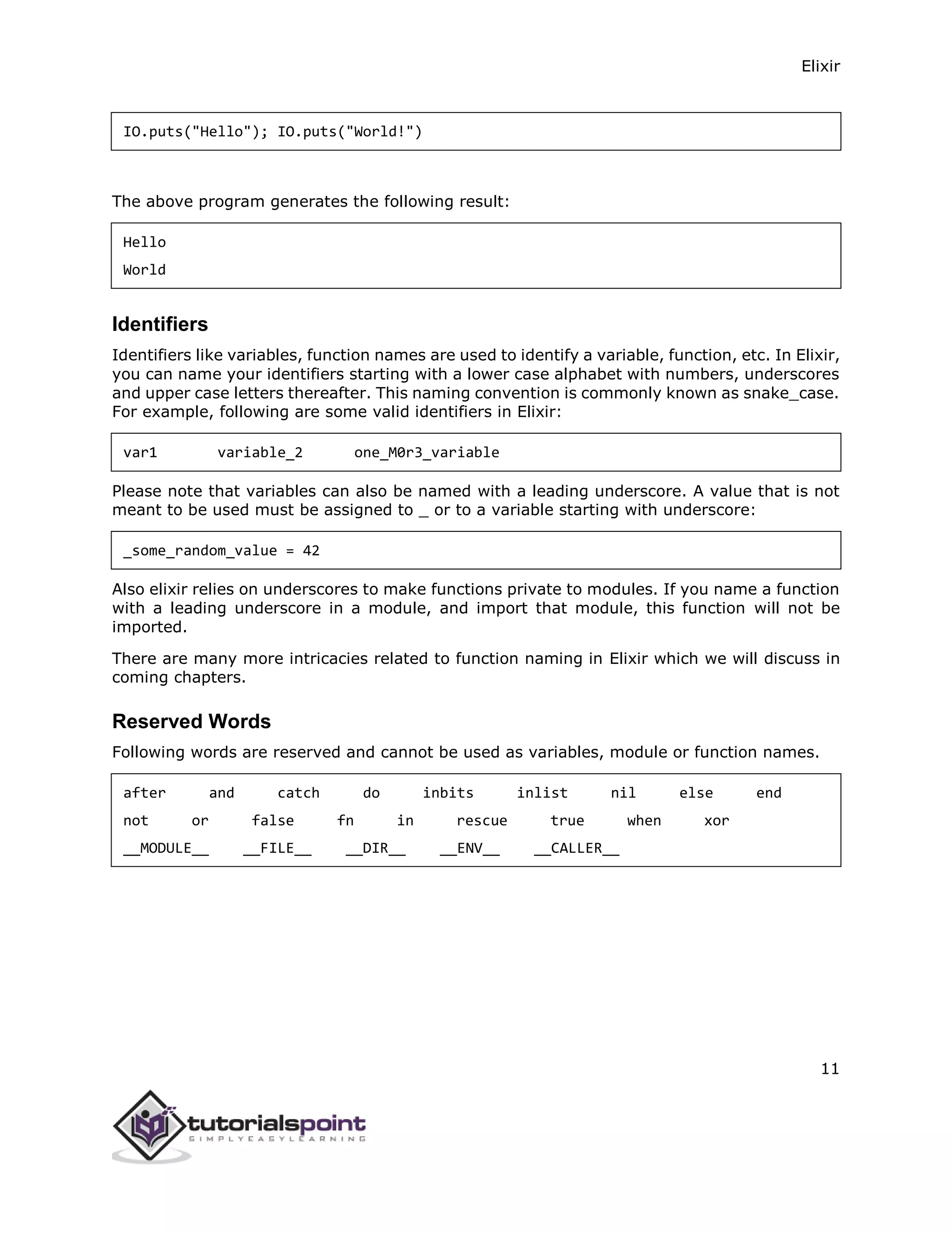 Elixir tutorial | PDF