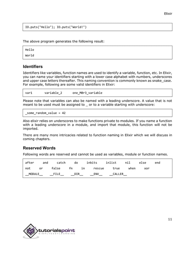 Elixir tutorial | PDF