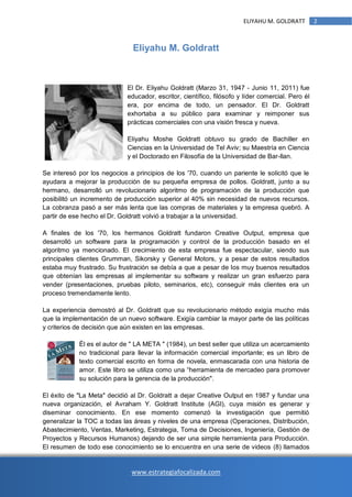Eliyahu Goldratt | PDF