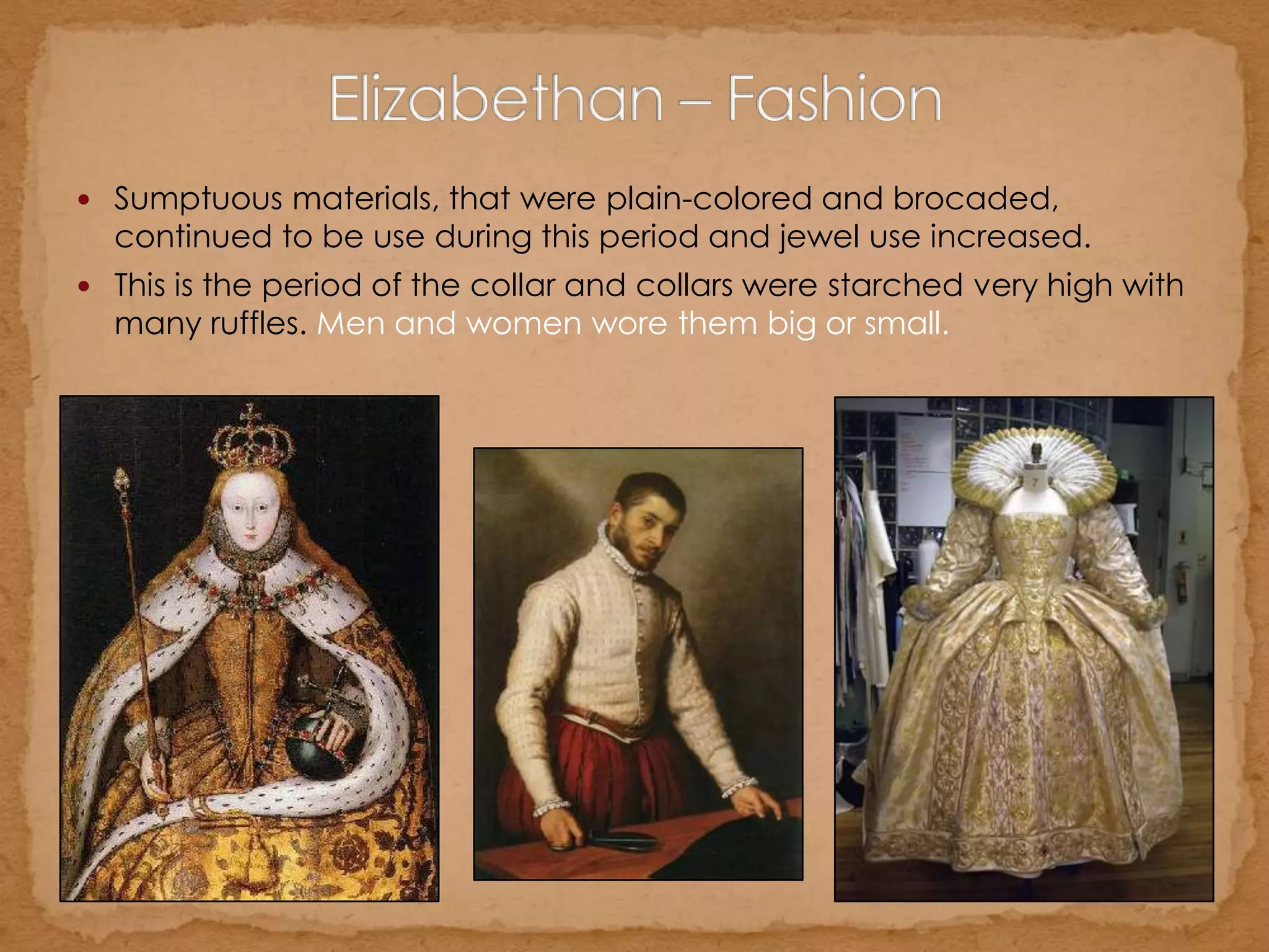 Elizabethan Fashion History | PPTX
