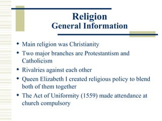 Elizabethan Times Overview | PPT