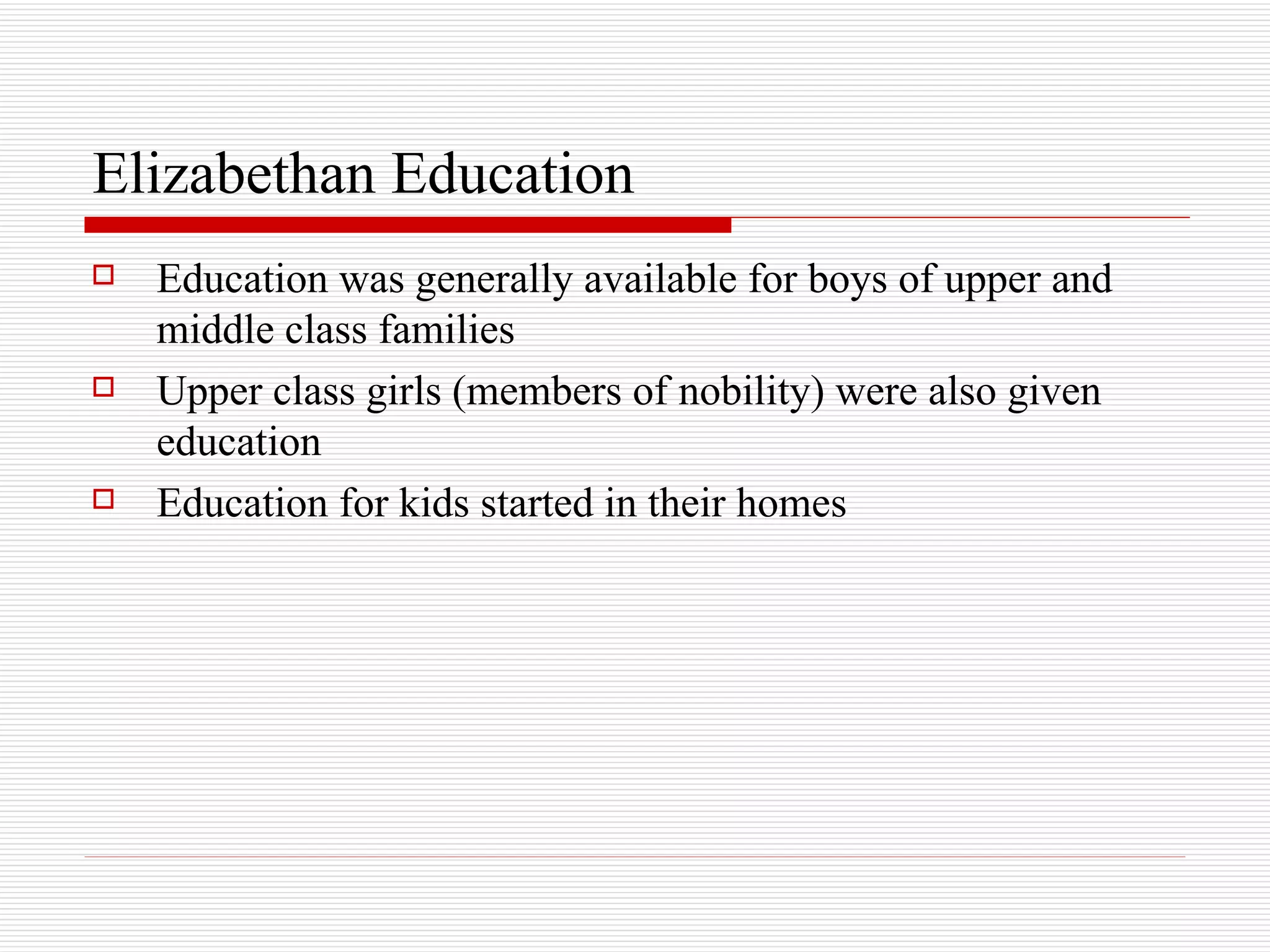 Elizabethan childhood and education (1) | PPT