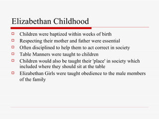 Elizabethan childhood and education (1) | PPT