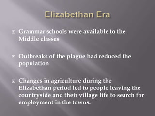 Elizabethan daily life and occupations | PPT