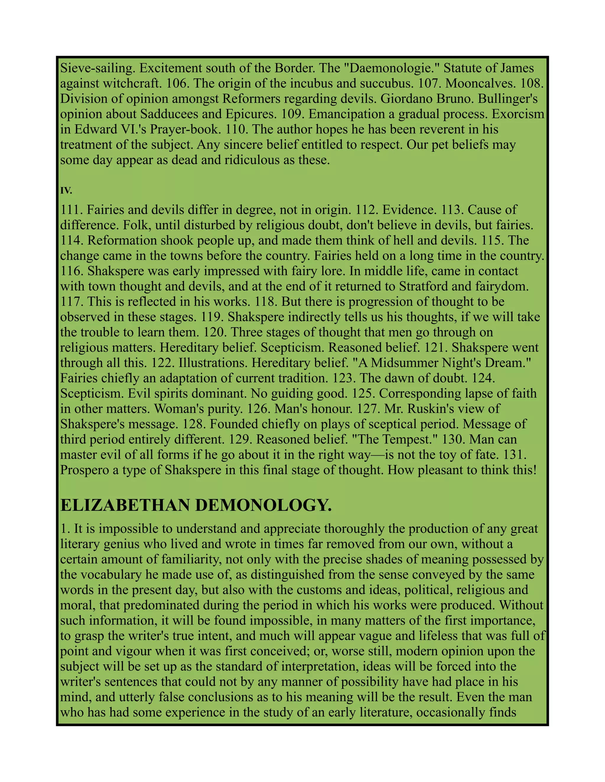 Elizabethan Demonology, Shakespeare Society, Free eBook | PDF